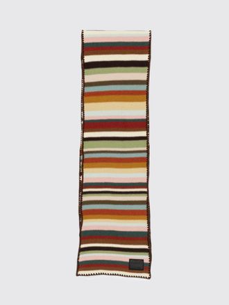 Paul Smith Mehrfarbig gestreifter Wollschal mit gesticktem Logo