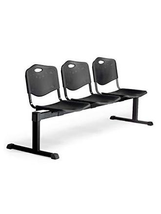 Piqueras y Crespo PVC-Bank, 3 Positionen, Schwarz, 60 x 178 x 81 cm