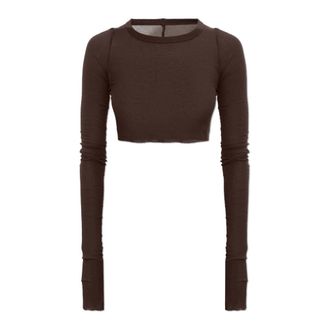 Rick Owens Femme, Tops, Brun, Taille: 42 FR Cropped Top