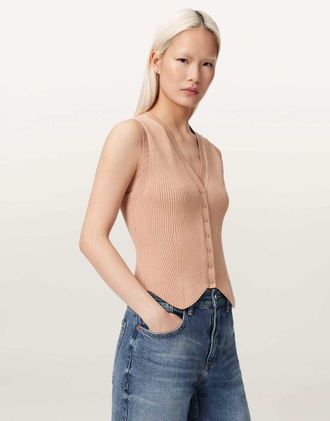 AllSaints Cruz - Weste in Toskana-Rosa