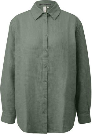 QS by s.Oliver Langarmbluse Bluse Hemdbluse aus Musselin