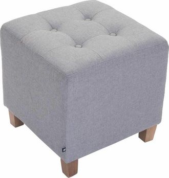 Clp Salon rembourré des tabourets multifonctionnels en tissu et bois différentes couleurs Couleur : Gris clair