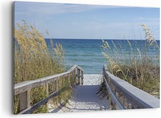 Arttor Bilder auf Leinwand 100x70cm Leinwandbild mit Rahmen Strand D&uuml;ne Strecke Gro&szlig; Wanddeko Bild Schlafzimmer K&uuml;che Deko Wandbilder Dekoration Wohnzimmer W