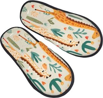 Generic Girafe De Dessin Anim&eacute;, Cactus, Arbre Tropical Unisexe Chaussons Respirantes Chaussures De Maison Peluche Slippers Pour Hiver Maison Automne M