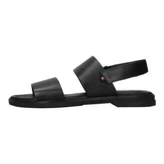 Tommy Hilfiger Homme, Chaussures, Noir, Taille: 44 EU Sandales en cuir signature &agrave; double bride