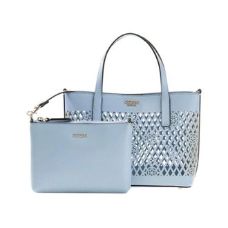 Guess Femme, Sacs, Bleu, Taille: ONE Size Sac &agrave; main avec pochette int&eacute;rieure