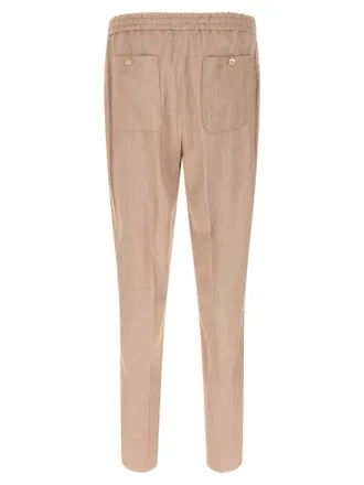 Etro Flamed Linen Blend Joggers - Beige