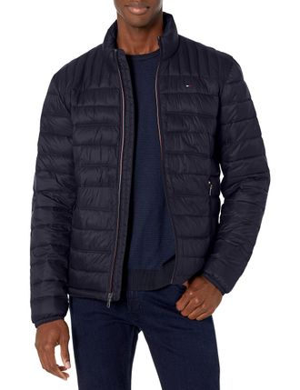 Tommy Hilfiger Herren Ultra Loft verstaubare Pufferjacke Daunenalternative Mantel, Mitternacht/Ausflug, einfarbig (Midnight//Getaway Solids), M