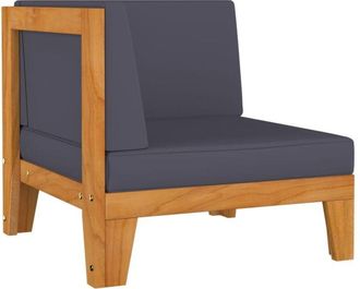 vidaXL Vidaxl - Canapé dangle sectionnel et coussins gris foncé Bois dacacia