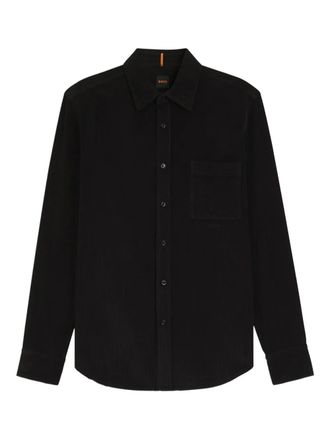 BOSS chemise en velours c&ocirc;tel&eacute; - Noir