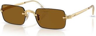 Ray-Ban Rb3928 By A$ap Rocky Sonnenbrillen Arista Gold Fassung Braun Glas Polarisiert 54-20