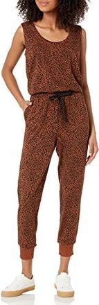 Amazon Essentials Combinaison Studio en molleton éponge pour femme (disponible en grande taille), imprimé animal noir marron, taille XXL