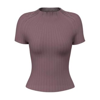 Guess Femme, Pulls, Violet, Taille: 36 FR Perilla Sheer Yoke Top