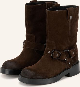 Blauer Biker Boots Hunty braun