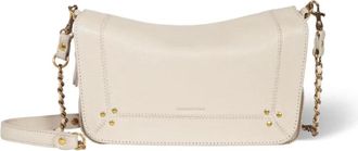 Jerome Dreyfuss Femme, Sacs, Beige, Taille: ONE Size Sac Bandouli&egrave;re en Cuir Beige avec Cha&icirc;ne