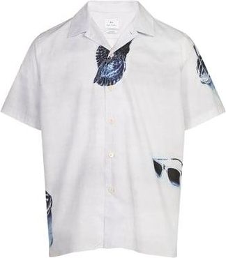 Paul Smith Chemise imprim&eacute;e &agrave; manches courtes en coton