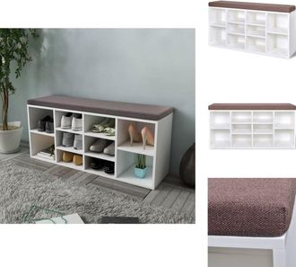 vidaXL Schuhschrank Schuhbank Sitzbank 10 F&auml;cher wei&szlig; - Schuhschrank - Schuhbank - Sitzbank - Flurbank - Garderobe