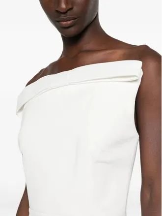 New Arrivals Off-the-Shoulder Bow Detail Evening Dress - White