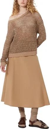 Weekend by Max Mara Cotton-Poplin A-Line Skirt - Beige