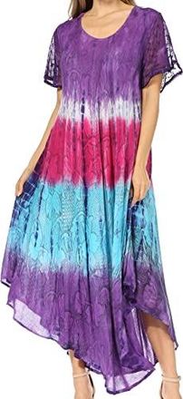 Sakkas 20831 Robe Caftan Mika Ombre Florale - Violet - Taille Unique