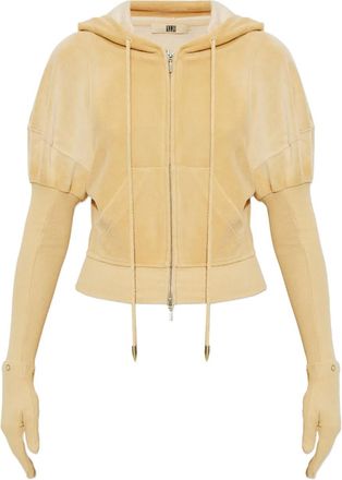 Charlotte Knowles Paris Hoodie aus Samt mit Reißverschluss - Gelb