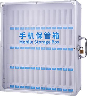 Generic Handy-Aufbewahrungsbox f&uuml;r Klassenzimmer, Handy-Schrank, Tragbares Design mit Griff, Inklusive 1 Vorh&auml;ngeschloss und 2 Schl&uuml;sseln, f&uuml;r B&uuml;ro, Labor und