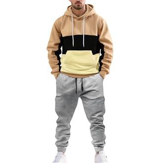 Generic Ensemble Jogging Homme, Sweat Hoodies &Agrave; Manches Longues Et Pantalon De Jogging Ensemble De 2 Pi&egrave;ces, Doux Et Surdimensionn&eacute;, V&ecirc;tements Chaud Travail D