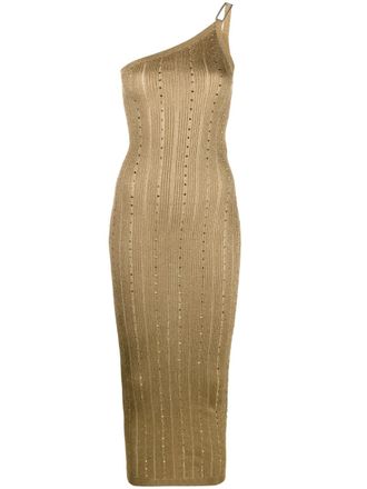 Alessandra Rich robe nervur&eacute;e &agrave; ornements en cristal
