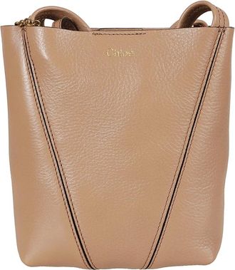 Chlo&eacute; Femme, Sacs, Beige, Taille: ONE Size Sac &agrave; main Spin en cuir grain&eacute;