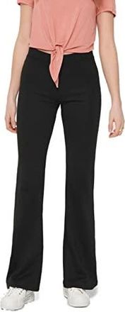 Only Pantalon à Jambe Large ONLFEVER Taille Moyenne Regular Fit Pantalon à Jambe Large Black XL 34 Black 1 XL / L34