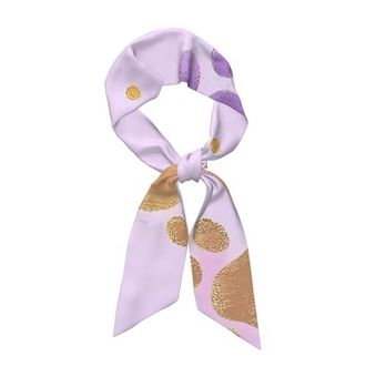 Generic Foulard violet en satin de soie pour femme avec empreintes de pattes color&eacute;es pour le sport, le yoga, le visage