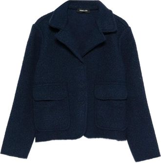 Anneclaire veste à revers crantés - Bleu