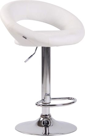Clp Barhocker Olinda Kunstleder I Thekenhocker H&ouml;henverstellbar I Barstuhl Mit Fu&szlig;st&uuml;tze I Tresenstuhl Mit Trompetenfu&szlig; Metall, Farbe:wei&szlig;, Gestell Farbe: