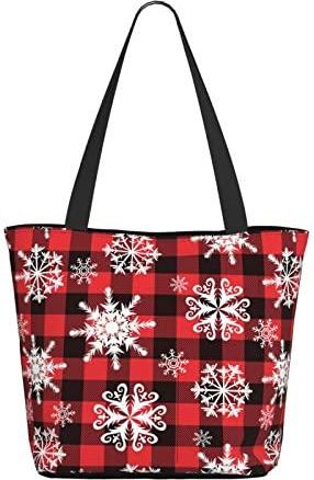 AOOEDM Merry Christmas Snowflake Pattern Ladies Shopping Bag 13x11x7in.Le cadeau parfait pour la Saint-Valentin.Cest de la Saint-Valentin pour maman, fille, 