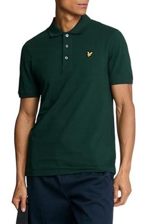 Lyle & Scott Hommes Polo Uni &Agrave; Rappel Vert Fonc&eacute; XL