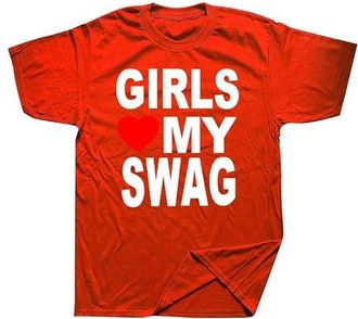 Keephen Girls Love My Swag Things T-Shirt Dr&ocirc;le Lettre Impression 3D Manches Courtes Col Rond Casual Tee Shirts Tops pour Femmes Hommes