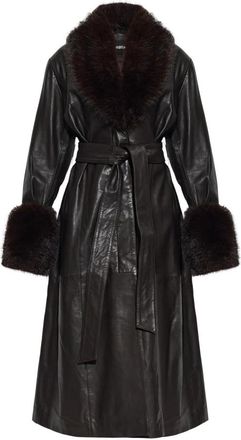Rotate LederMantel mit G&uuml;rtel - - Coats - Damen - Braun - XS