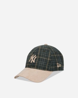 New Era Yankees MLB Plaid 9TWENTY Adjustable Cap Dark Green / Light Beige