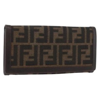 Fendi Portefeuille long Fendi Zucca Canvas Pre-owned - Femme - Pre-owned - Brun - Taille: ONE Size