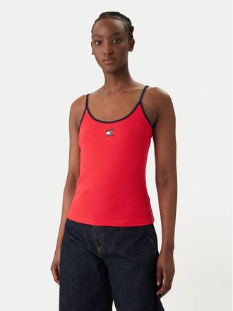 Tommy Jeans Top DW0DW22261 Rot Slim Fit