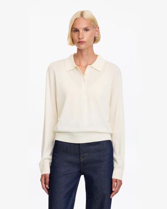 Arket Poloshirt Aus Merinowolle -Wei&szlig;