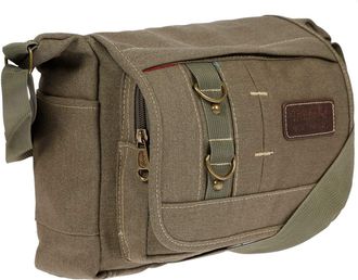 Christian Wippermann Damen Tasche Schultertasche Umh&auml;ngetasche aus Canvas inversch. Farben Gr&uuml;n
