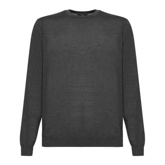 Dell'Oglio Lang&auml;rmliger Pullover. Feinstrick - - Knitwear - Herren - Grau - 3XL