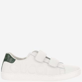 Gucci Boys Kids Sneakers Ace White Leather Trainers