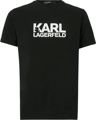 Karl Lagerfeld Homme, Tops, Noir, Taille: S T-shirt &agrave; logo imprim&eacute;