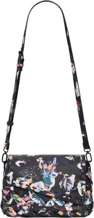Desigual Femme, Sacs, Noir, Taille: ONE Size Sac Bandouli&egrave;re en Coton Imprim&eacute; avec Poche Int&eacute;rieure