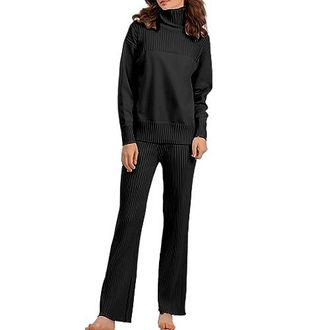 Generic Ensemble Sport Tricot Ensemble Femme Chic Et Elegant Hiver 2 Piece Oversize Tendance Randonn&eacute;e Sportswear &Agrave; Manches Longues Pull + Running Pantalon Sp