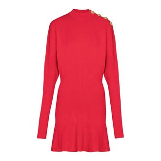 Balmain Kurzes- ausgestelltes Strickkleid - - Dresses - Damen - Rosa - XS