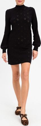 Twinset Minikleid mit Rollkragen aus durchbrochenem Strick aus Baumwolle und Kaschmir von