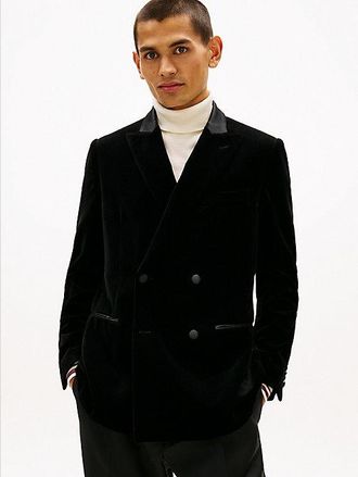 Tommy Hilfiger Blazer crois&eacute; coupe standard en velours